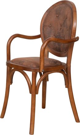 Biscottini International Thonet Esszimmerst&uuml;hle aus Holz und Kunstleder, 45 x 47 x 96 cm, Sessel aus Kunstleder, Vintage-Stil, gepolsterter Sessel f&uuml;r Wohnzimmer und K&uuml;che, kl