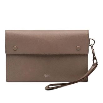Celine Pre-owned Grained Leather Clutch - - Pre-owned - Damen - Braun - ONE SIZE