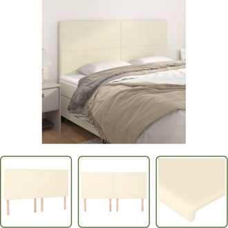 vidaXL vidaXL Kopfteil mit h&ouml;henverstellbarer Funktion - Kopfteil Creme 200x5x118/128 cm Kunstleder