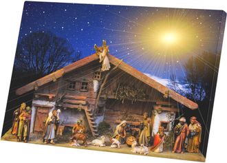 Fabulous Druck auf Leinwand Krippe Jesu Geburt Weihnachten Magier Könige Maria Bibel Engel (60 cm x 40 cm)