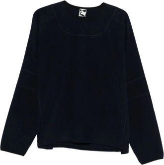 GR10K Gr10K, Homme, Pulls, Bleu, Taille: XL Brushed Plain Wool Long Sleeve