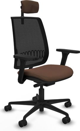 Piqueras y Crespo Ergonomischer gepolsterter Alares Stuhl mit 3D-Armlehnen, h&ouml;henverstellbare Lendenwirbelst&uuml;tze und h&ouml;henverstellbares Kopfteil und Neigung, Schwarz/Du