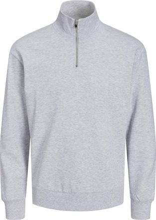 Jack & Jones Herren Jjebradley Sweat Half Zip Noos Sweatshirt, Light Grey Melange, XS