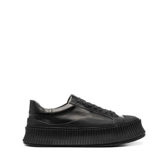 Jil Sander Schwarze Leder Elegante Sneakers - - Shoes - Damen - Schwarzk - 36 EU