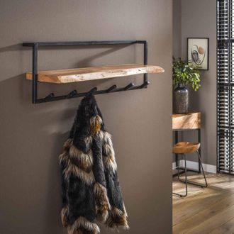 M&S Collection M&s - Portemanteau mural 100x25x32 cm en acacia massif et métal - along
