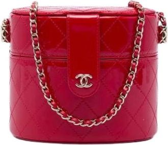 Chanel Pre-owned Sac bandouli&egrave;re matelass&eacute; en cuir verni - Femme - Pre-owned - Rouge - Taille: ONE Size