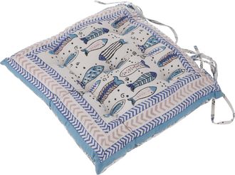 Guru Shop Steppkissen aus Indien, Handbedrucktes Ethno Stuhlkissen 40x40 cm - Modell 15, Baumwolle