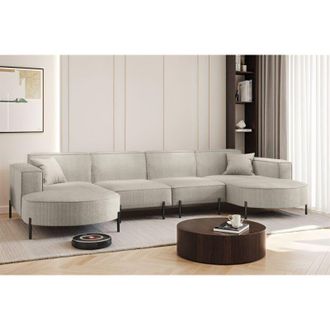 Fun M&ouml;bel Wohnlandschaft U-Form Sofa valencia xl in Stoff Scala Sand