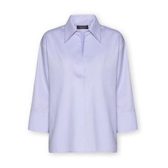 Elena Miro Dreiviertelarm Popeline-Hemd - - Blouses & Shirts - Damen - Lila - XS