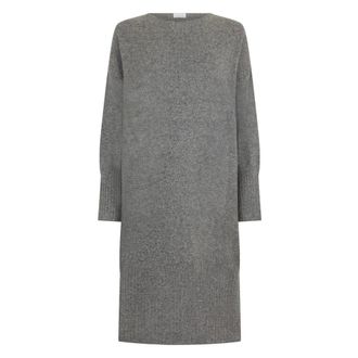 Malo Langes Kleid mit U-Boot-Ausschnitt - - Dresses - Damen - Grau - XS