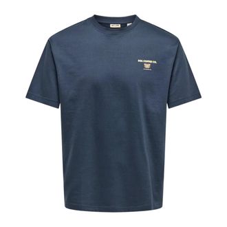 Only & Sons Only & Sons, Homme, Tops, Bleu, Taille: 2XL Life Foodie RLX SS Tee