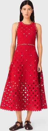 Maje H&auml;kelkleid Mit Spiegeln - Rot - Maje