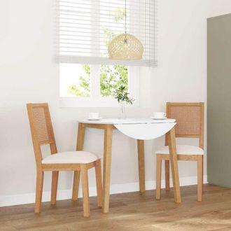 vidaXL Vidaxl - Chaises &agrave; manger coussins 2 pcs bois massif caoutchouc