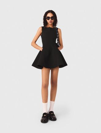 Maje Skaterkleid Mit Schmuckknoten - Schwarz - Maje