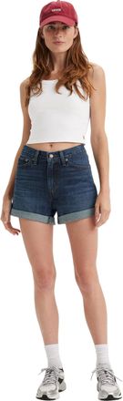 Levi's Rolled 80S MOM Shorts Dark Indigo - Worn IN