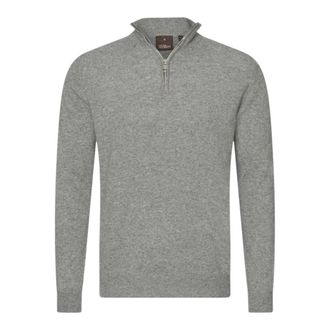 Oscar Jacobson Patton Regular Fit Half Zip Tr&oslash;je - - Knitwear - Herren - Grau - XL