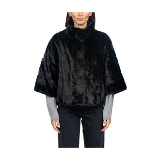 Zoe Kurze Jacke aus Kunstpelz mit hohem Kragen - - Jackets - Damen - Schwarzk - S
