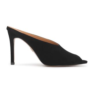 Kazar Femme, Chaussures, Noir, Taille: 41 EU Mules &Eacute;l&eacute;gantes &agrave; Talons Aiguilles en Daim avec D&eacute;coupes Originales