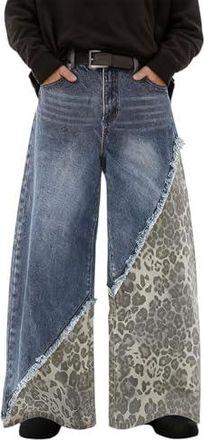Generic Jean Homme Jeans Homme Jean Homme Regular Confortable Classique Automne Hiver Patchwork Imprim&eacute; L&eacute;opard Ample Stretch - Fashion Confortable pour Ext&eacute;r