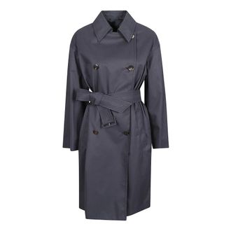 Max Mara Femme, Manteaux, Bleu, Taille: 38 FR Cotton Trench Coat