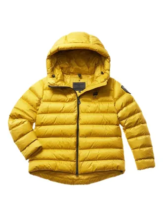 Blauer Gef&uuml;tterte Kapuzenjacke - Gelb