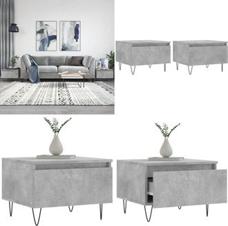 vidaXL Vidaxl - Couchtische 2 Stk. Betongrau 50x46x35 cm Holzwerkstoff - Elegante Couchtische - Wohnzimmerstil - Holzwerkstoff M&ouml;bel - Couchtisch Set