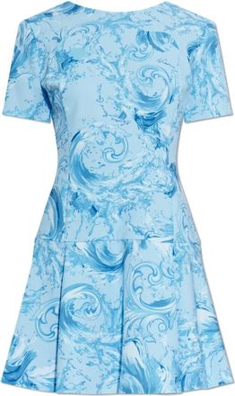 Versace Jeans Couture Femme, Robes, Bleu, Taille: 36 FR Barocco Pattern Dress