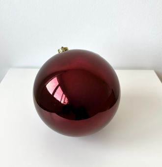 CB Home & Style Weihnachtskugel bruchfest Plastik Kunststoff Christbaumkugel Baumkugel gl&auml;nzend gro&szlig; XXL (Ochsenblut, 20cm)