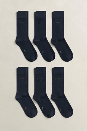 GANT Herren 6er-Pack Weiche Baumwollsocken (43-45) MARINE
