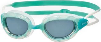 Zoggs Predator Schwimmbrille Erwachsene, Herren und Damen - UV-Schutz, Antibeschlag, Bequemer Sitz & Einfach Verstellbare Zugbänder Rauchglas, Grün/Klar, Kl
