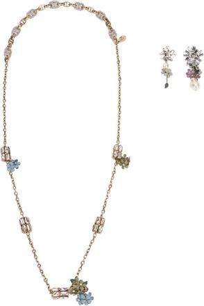 Max Mara Femme, Accessoires, Multicolore, Taille: ONE Size Ensemble collier fleur et cristal