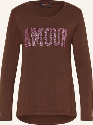 Miss Goodlife Miss Goodlife Longsleeve Mit Schmucksteinen braun