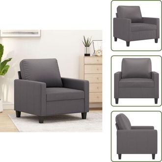 vidaXL The Living Store - Sessel Grau 60 cm Kunstleder - Esszimmerstuhl - Lounge Chair - Wohnzimmersofa - Ledersessel - Grauer Sessel