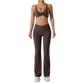 Generic Legging de sport 2026 pour femme - Taille haute - Pantalon de yoga respirant - Pantalon dentra&icirc;nement bootcut id&eacute;al pour le fitness et les activit&eacute;s, 
