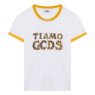 GCDS Ti Amo Animalier T-Shirt - - Tops - Damen - Wei&szlig; - S