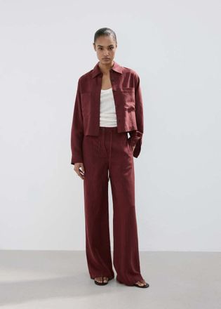 Mango Surchemise Lyocell poches orange br&ucirc;l&eacute; - Femme - XS - MANGO