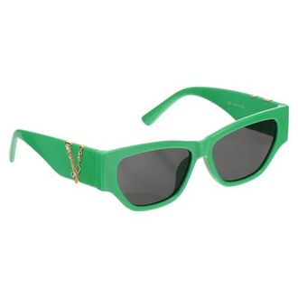 FOMIYES Lunettes de Soleil R&eacute;tro OEil-de-Chat pour Femme Monture Verte en PC Solide Verres Noirs et Gris V D&eacute;coratifs Accessoires Mode Pratiques pour F&ecirc;te et 
