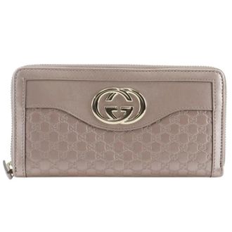 Gucci Pre-owned Interlocking G Shima Leder Langb&ouml;rse - - Pre-owned - Damen - Rosa - ONE SIZE