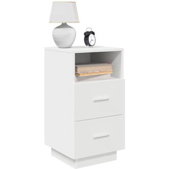 vidaXL Table de chevet avec 2 tiroirs blanc 36x36x68 cm Vidaxl