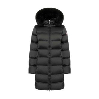 Colmar Femme, Manteaux, Noir, Taille: 48 FR Longue doudoune avec fausse fourrure