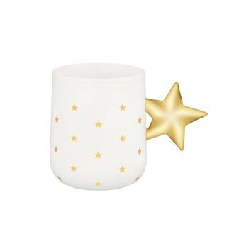 Alessi Delight NZ01 - Weihnachtsbecher aus Dekoriertem Porzellan, 37 cl, Weiß und Gold