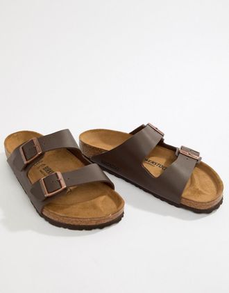 Birkenstock Arizona birko-flor - Sandales - Marron fonc&eacute;