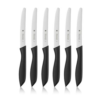 WMF Classic Line Fr&uuml;hst&uuml;cksmesser Set 6-teilig, 23 cm, Br&ouml;tchenmesser Wellenschliff, Brotzeitmesser, Spezialklingenstahl, Kunststoffgriff, schwarz