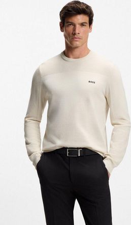 HUGO BOSS Strickpullover KN Momentum-X CN Rundhalsausschnitt, Regular Fit, kontrast HD-Logo