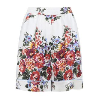 Dolce & Gabbana Floraleshorts mit Bindeg&uuml;rtel - - Shorts - Damen - Mehrfarbig - S
