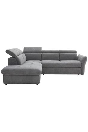 Stylife Ecksofa, Dunkelgrau, Textil, 4-Sitzer, Ottomane links, L-Form, 254x224 cm, Stoffauswahl, seitenverkehrt erhältlich, Wohnzimmer, Sofas &
