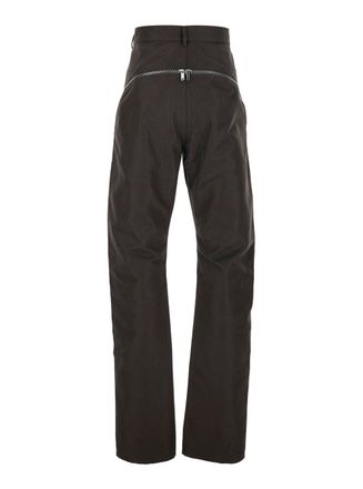 Rick Owens Mens Pants Bolan Banana Brown Stretch Cotton Trousers