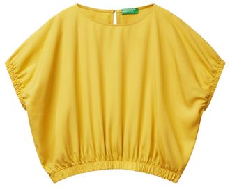 Benetton Damen Blusa 5nphdq0c6 Hemd, gelb, X-Small