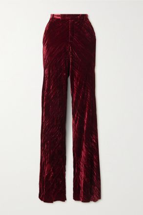 Etro Pantalon Large En Velours Froiss&eacute; Artemisia - Bordeaux
