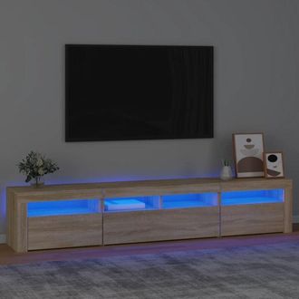 vidaXL Vidaxl - Meuble tv avec lumi&egrave;res led Ch&ecirc;ne sonoma 210x35x40 cm